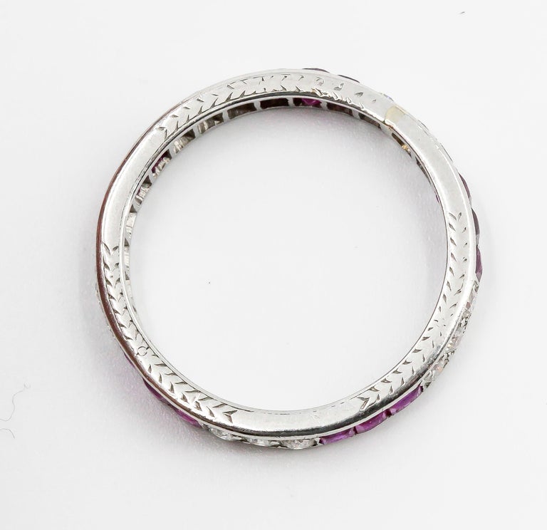 Tiffany and Co. Art Deco Ruby, Diamond and Platinum Band at 1stDibs