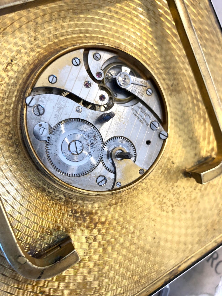 Tiffany and Co. Art Deco Square Swiss Desk Clock, Bronze and Sterling ...