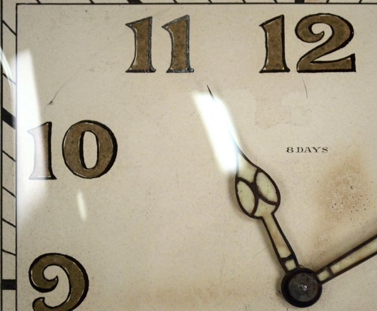 Tiffany and Co. Art Deco Square Swiss Desk Clock, Bronze and Sterling ...