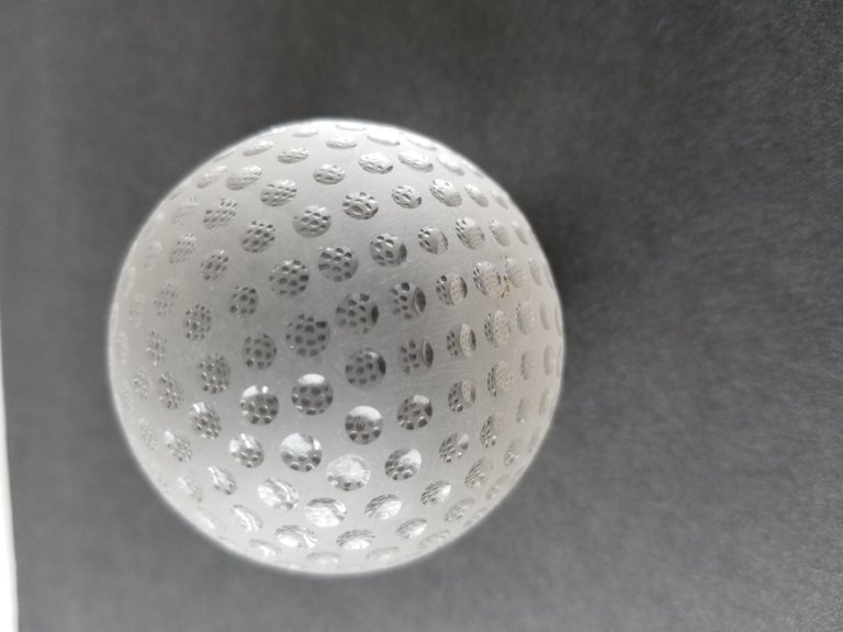 Tiffany and Co Art Glass Crystal Frosted Golf Ball Paperweight ...