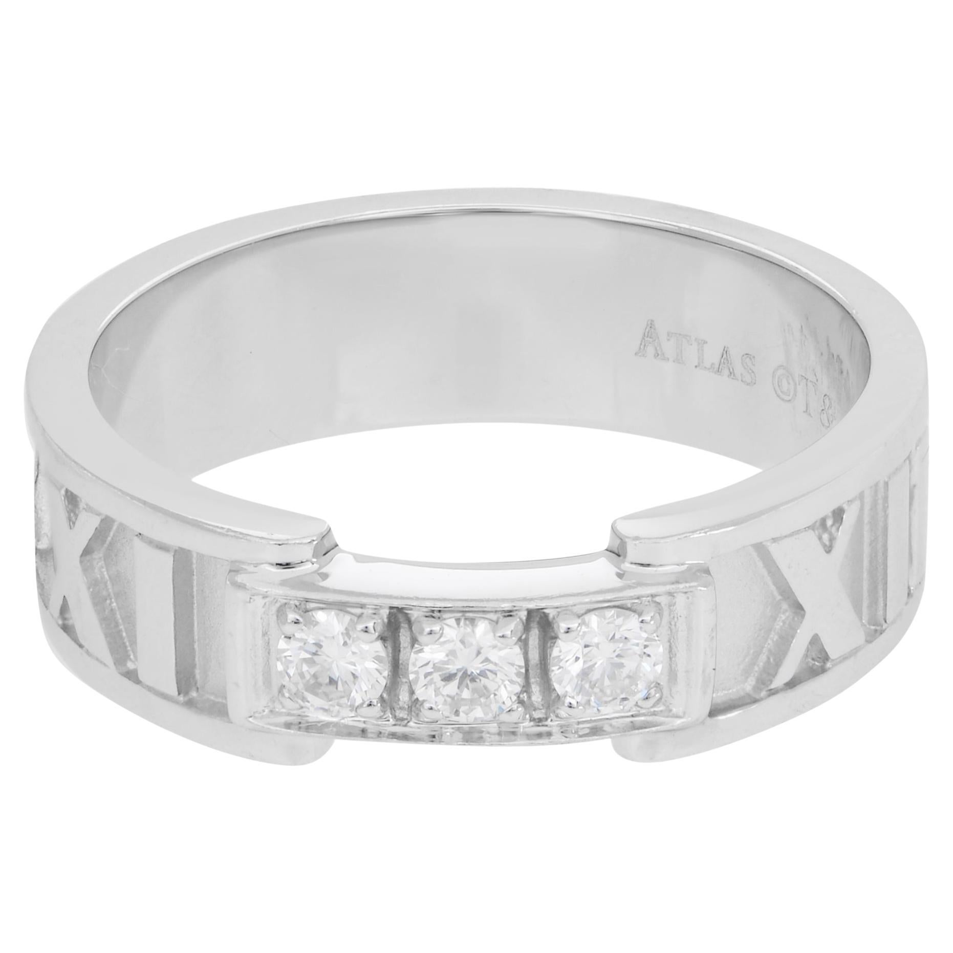 Tiffany and Co. 18 Karat White Gold Diamond Atlas For Sale at 1stDibs