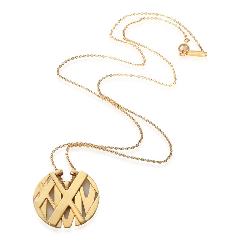 Tiffany and Co. Atlas Circle Pendant in 18k Yellow Gold For Sale at 1stDibs