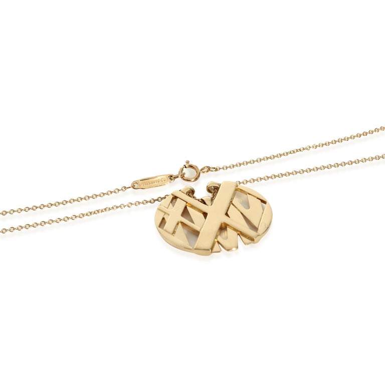 Tiffany and Co. Atlas Circle Pendant in 18k Yellow Gold For Sale at 1stDibs