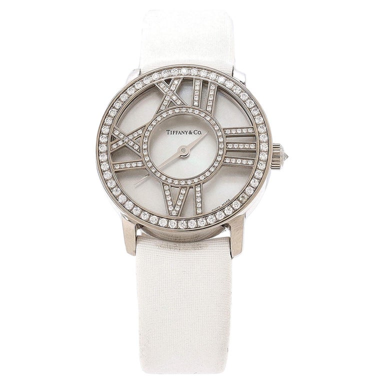 Tiffany and Co. Atlas Cocktail Round Quartz Watch White Gold with ...