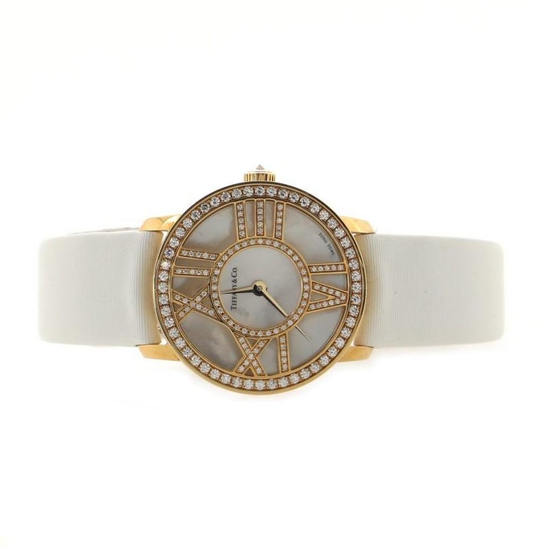 Tiffany and Co. Atlas Cocktail Round Quartz Watch Yellow Gold with ...