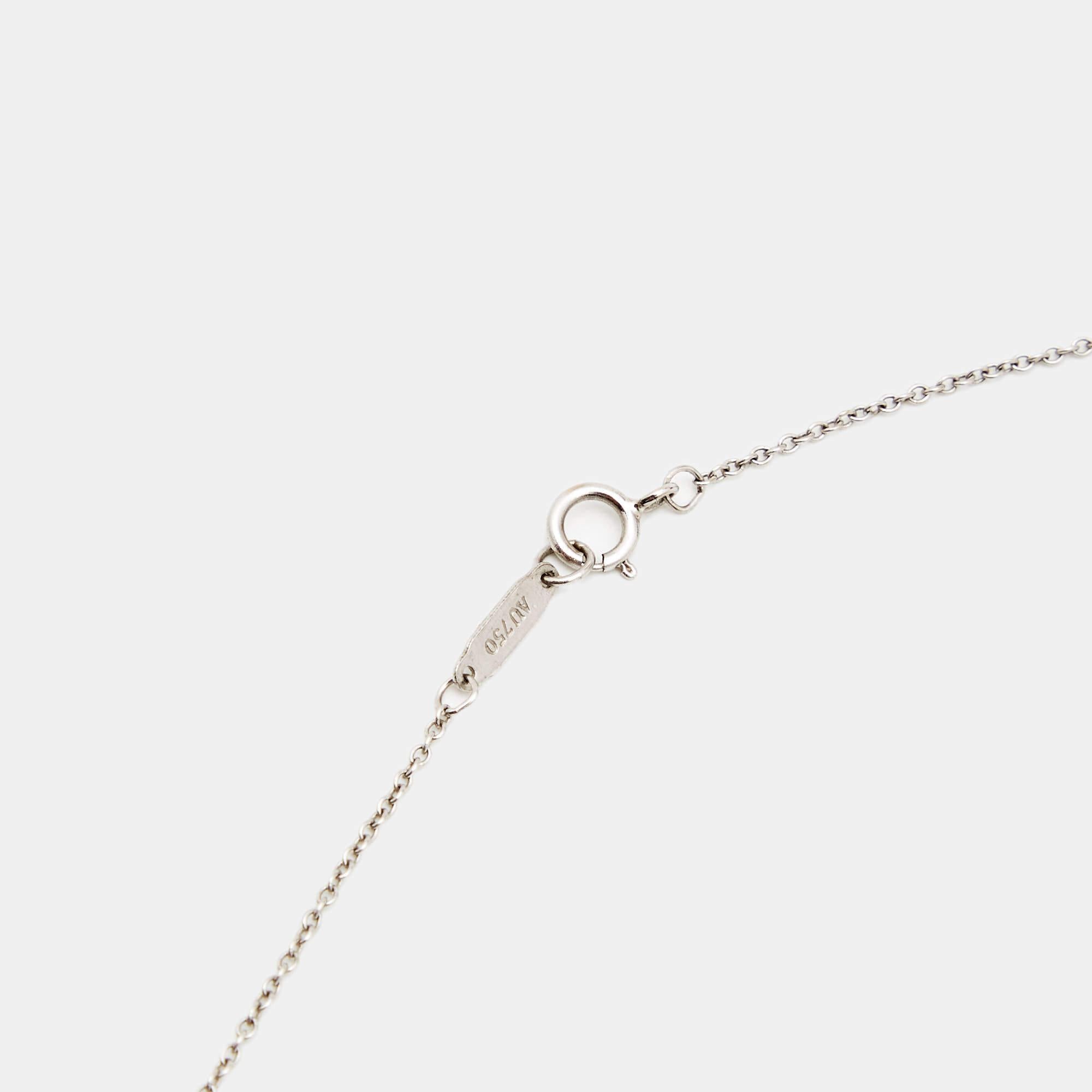 Tiffany and Co. Atlas Key Diamonds 18k White Gold Pendant Necklace For ...