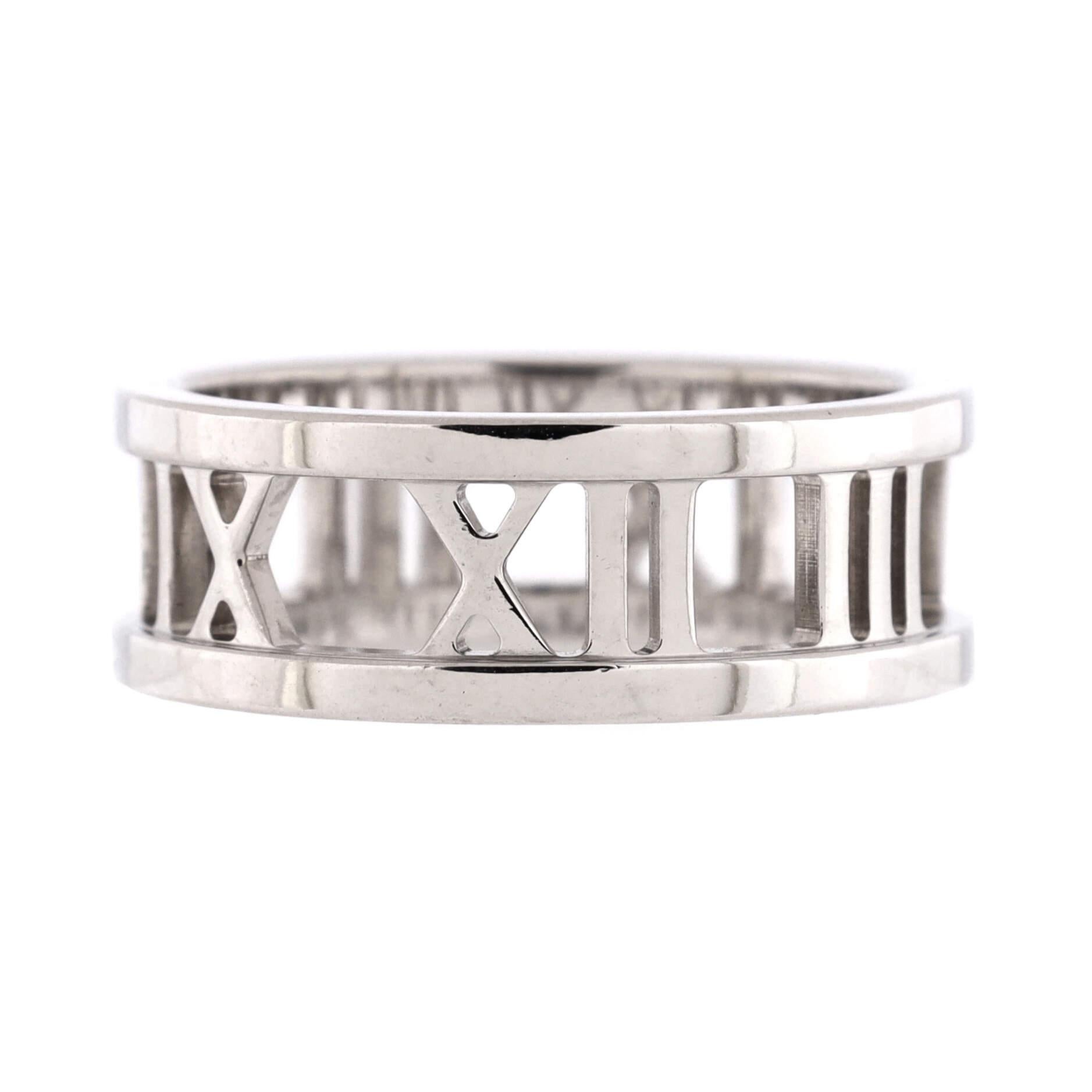 Tiffany and Co. Atlas Open Ring 18k White Gold For Sale at 1stDibs