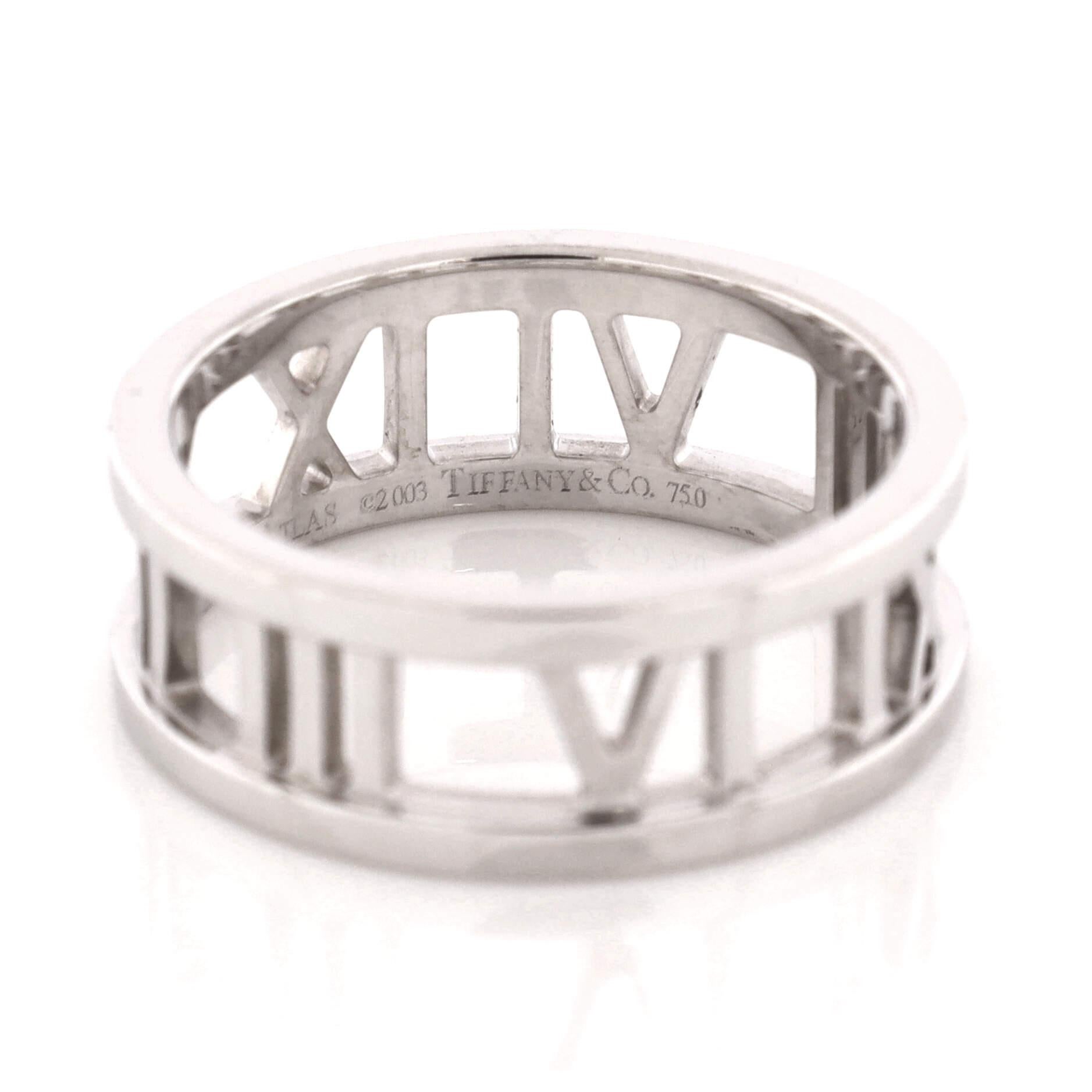 Tiffany and Co. Atlas Open Ring 18k White Gold For Sale at 1stDibs