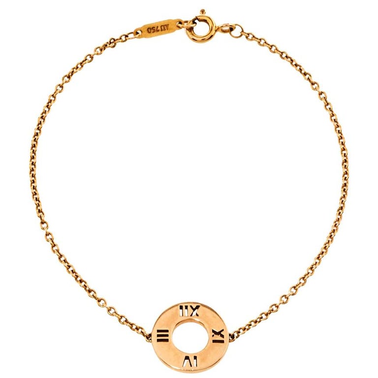 Tiffany and Co. Atlas Pierced Diamond 18K Rose Gold Bracelet at 1stDibs