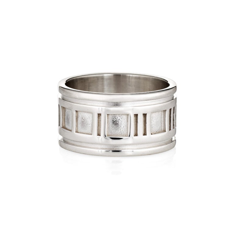 Tiffany and Co. Atlas Ring circa 1995 Vintage Sterling Silver Wide Band ...