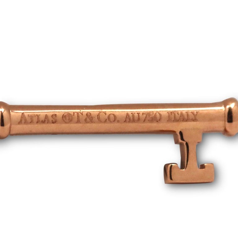Tiffany and Co. 'Atlas' Rose Gold Diamond Key Pendant at 1stDibs