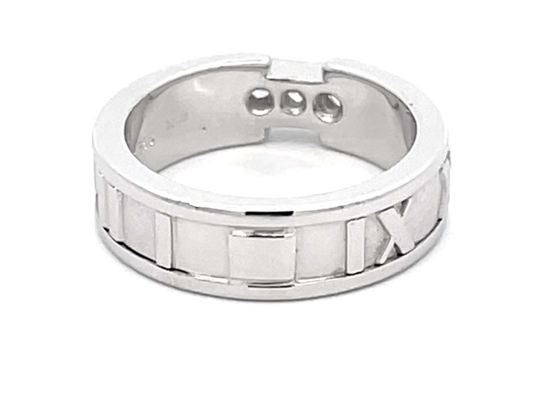 Tiffany and Co. Atlas X Diamond Wedding Band Ring in 18k White Gold For ...