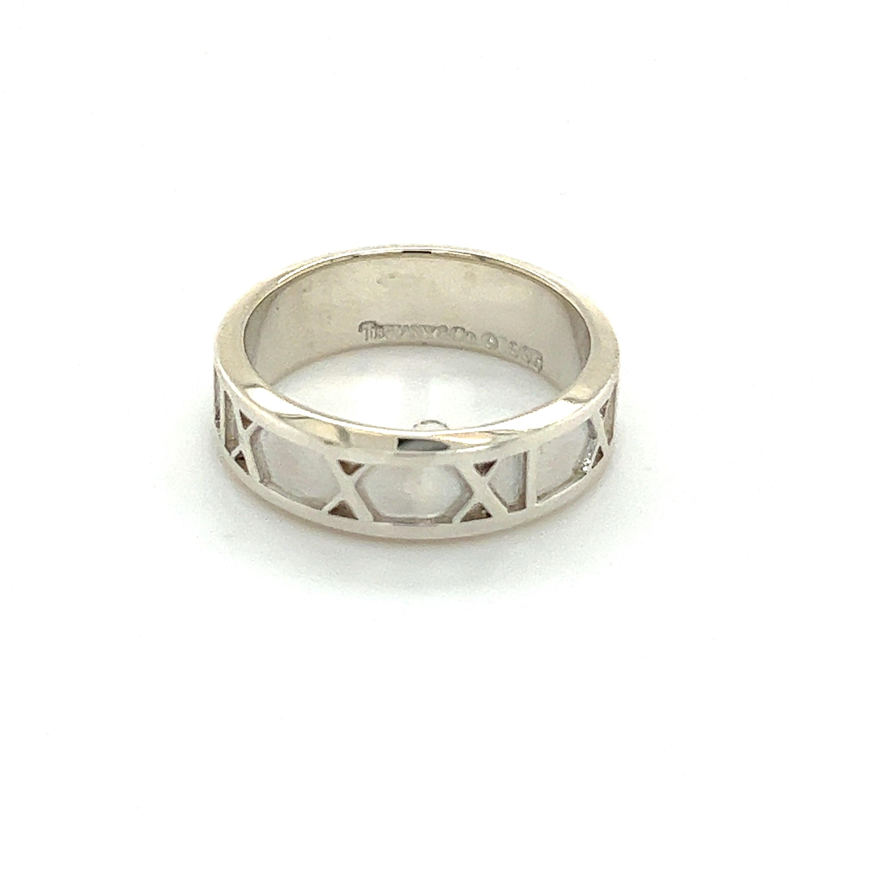 Tiffany and Co. Authentic Estate Atlas Ring Sterling Silver For Sale at ...