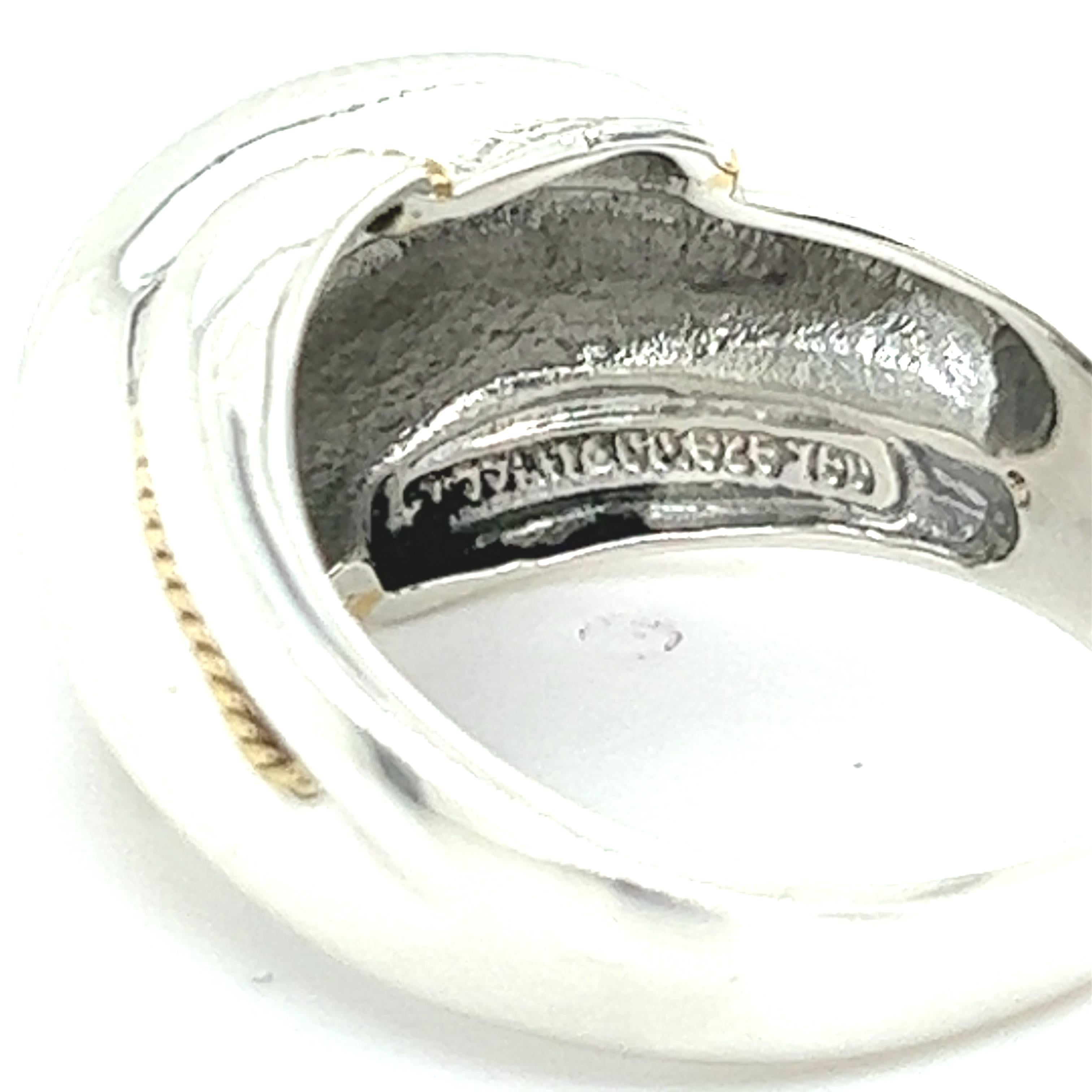 Tiffany and Co Authentic Estate Ring 18k Gold + Silver For Sale at 1stDibs