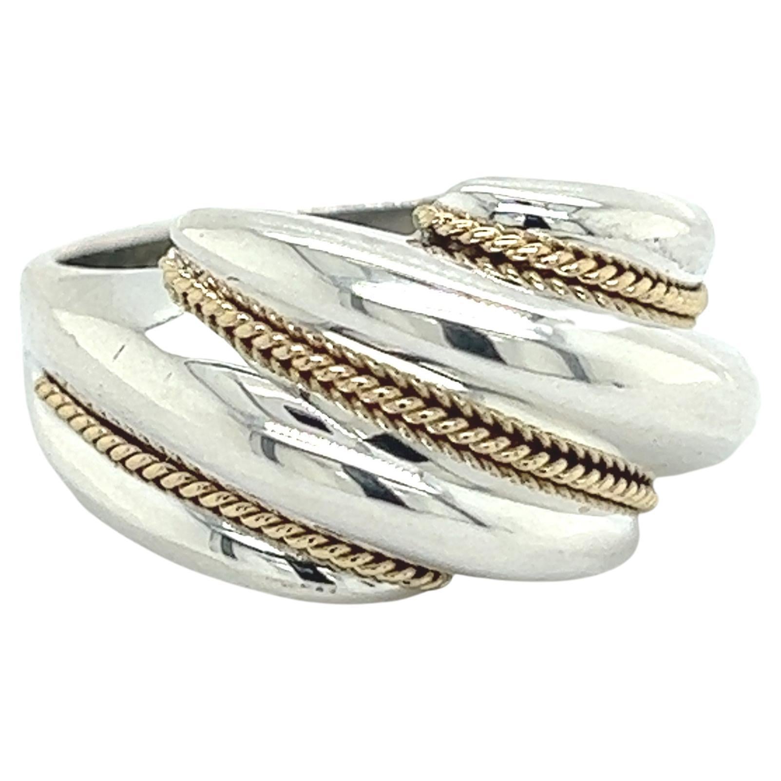 Tiffany and Co Authentic Estate Atlas Ring Silver For Sale at 1stDibs
