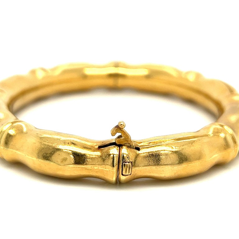 Tiffany and Co. Bamboo Gold Bangle Bracelet For Sale at 1stDibs