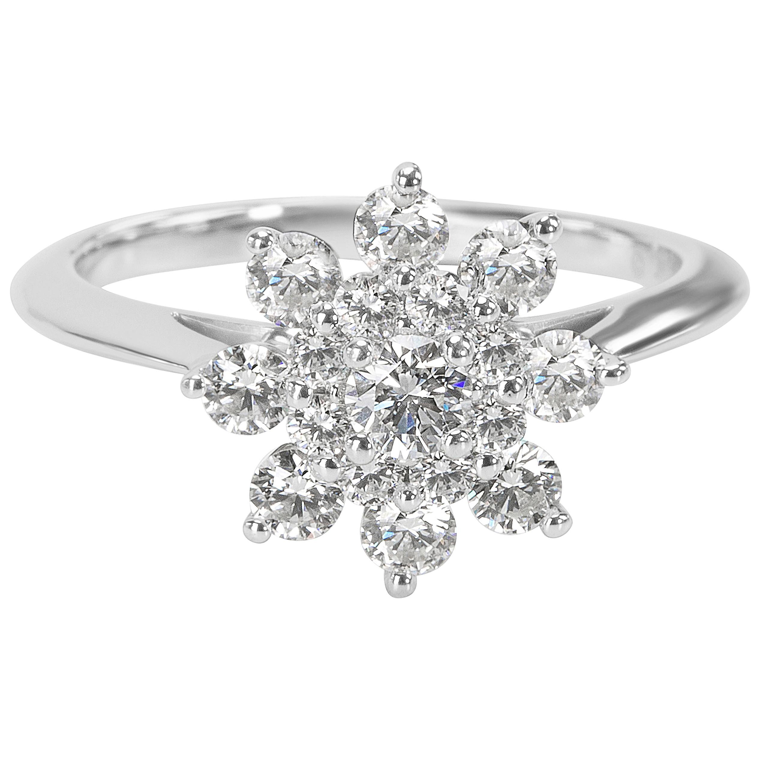 Tiffany and Co. Diamond Flower Ring in Platinum 0.60 Carat' For Sale at ...