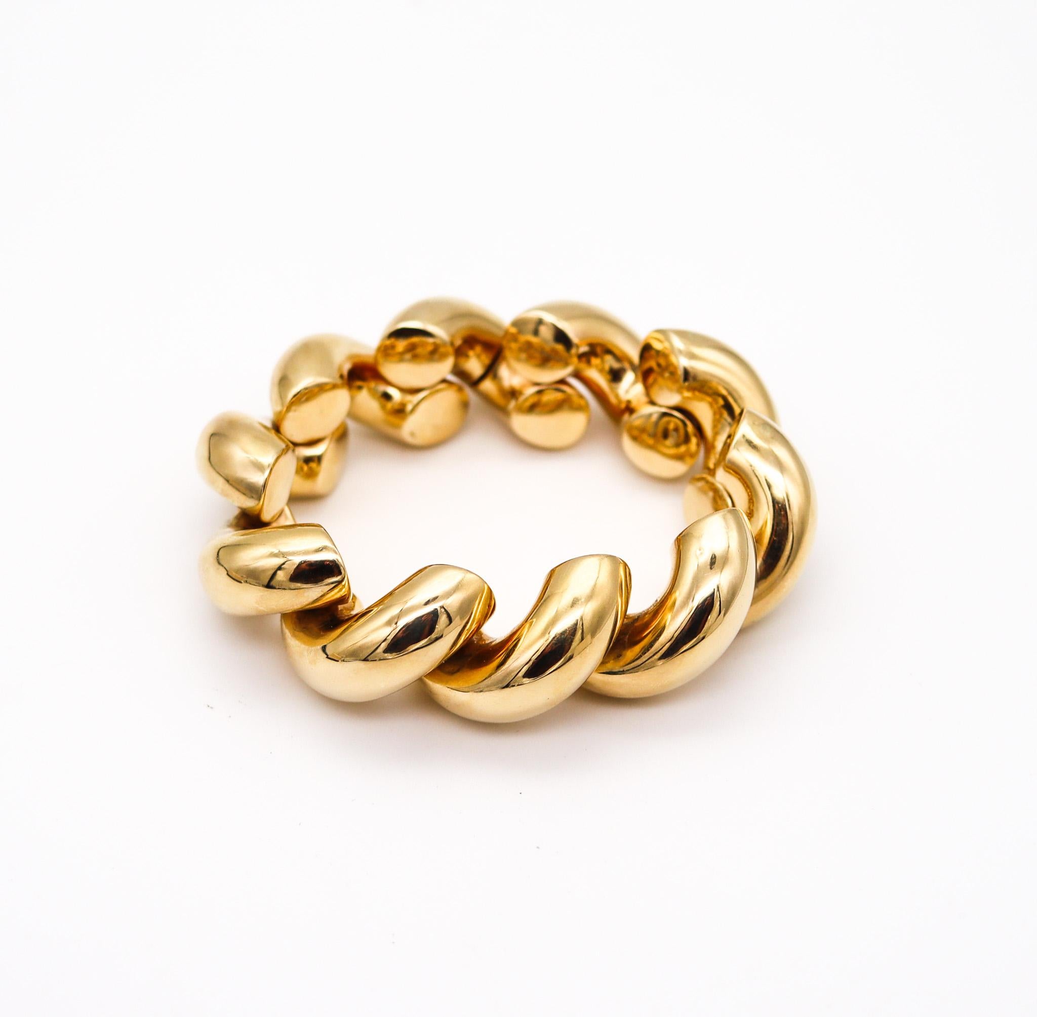 Tiffany and Co. Bold Bracelet with San Marcos Links Brushed 14 Karat ...