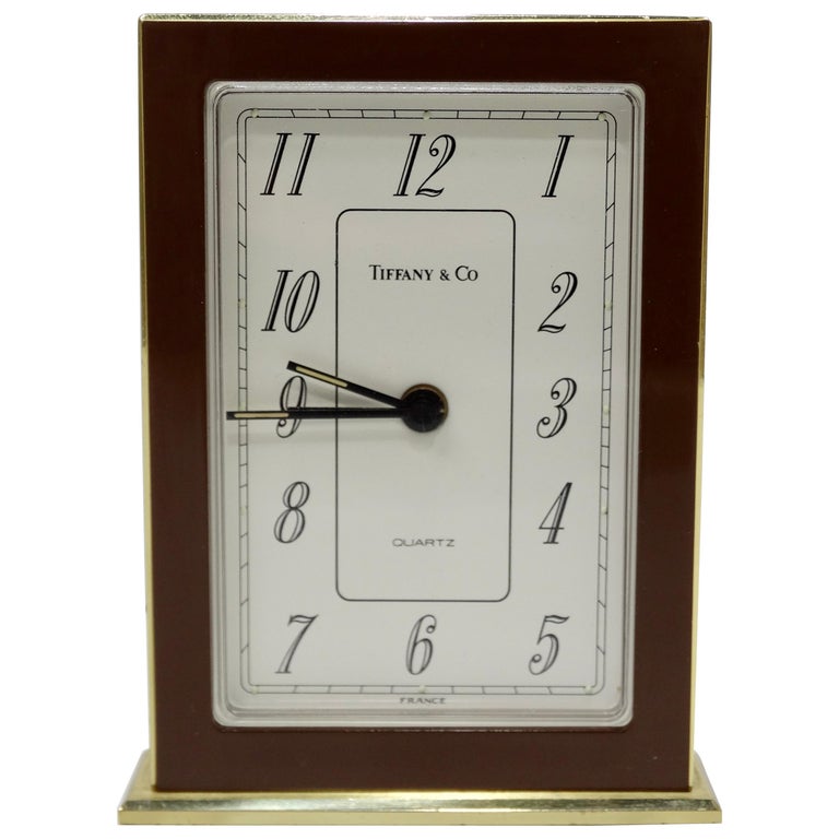 Tiffany and Co. Brass Desk Clock For Sale at 1stDibs