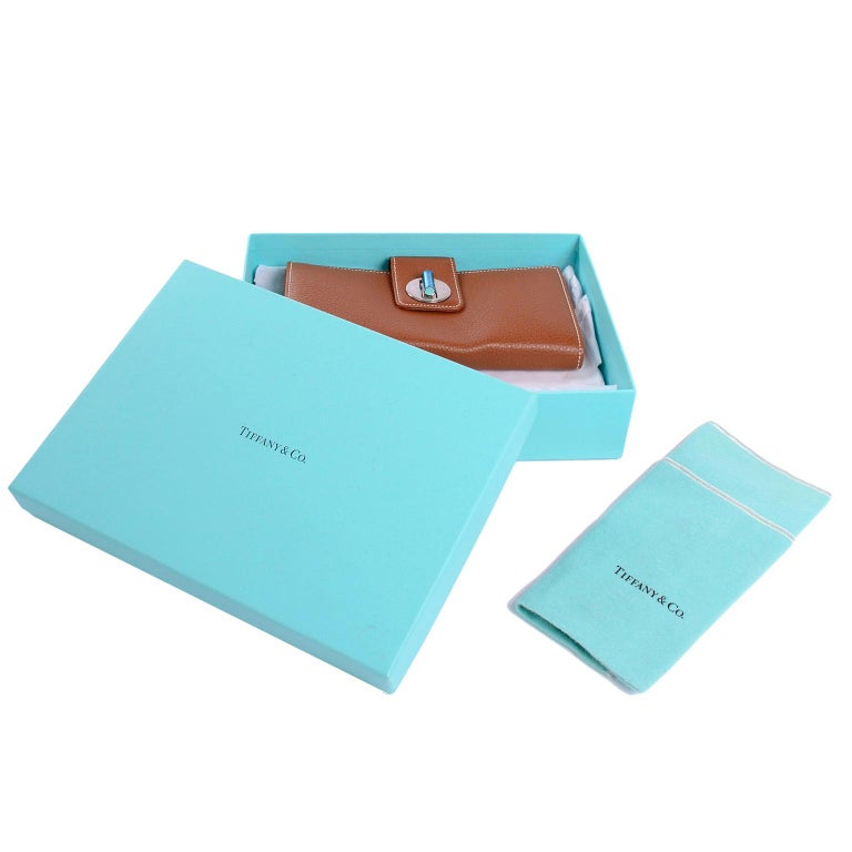 Tiffany and Co Brown Leather Wallet New in Original Blue Box With ...