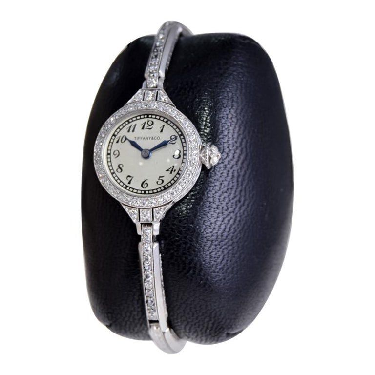 Tiffany and Co. by C. H. Meylan Platinum and Diamomd Art Deco Ladies ...