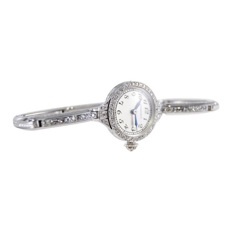 Tiffany and Co. by C. H. Meylan Platinum and Diamomd Art Deco Ladies ...