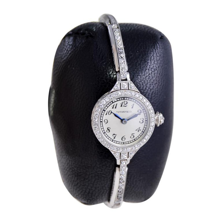 Tiffany and Co. by C. H. Meylan Platinum and Diamomd Art Deco Ladies ...