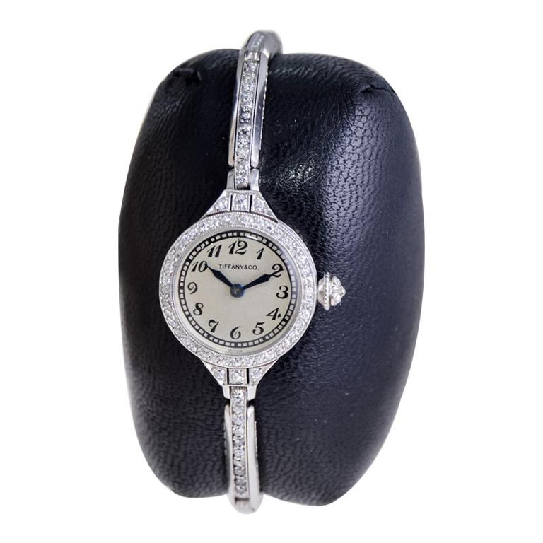 Tiffany and Co. by C. H. Meylan Platinum and Diamomd Art Deco Ladies ...