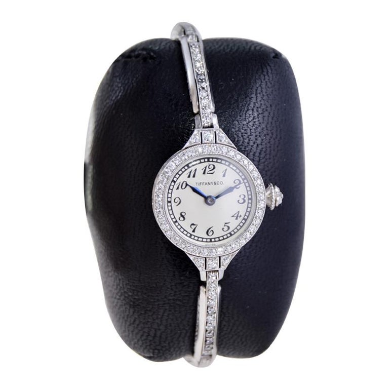 Tiffany and Co. by C. H. Meylan Platinum and Diamomd Art Deco Ladies ...