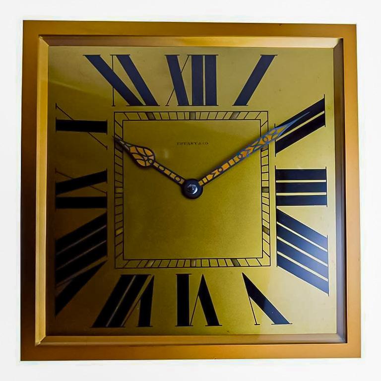 Tiffany and Co. by Charles Hour Brass and Gilt Art Deco Clock, 1920s ...