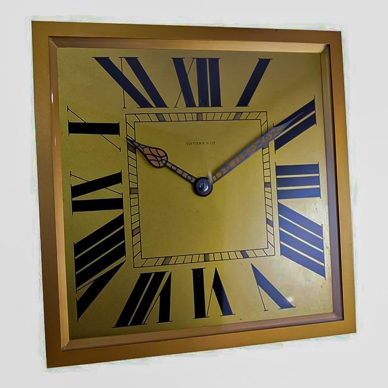 Tiffany and Co. by Charles Hour Brass and Gilt Art Deco Clock, 1920s ...