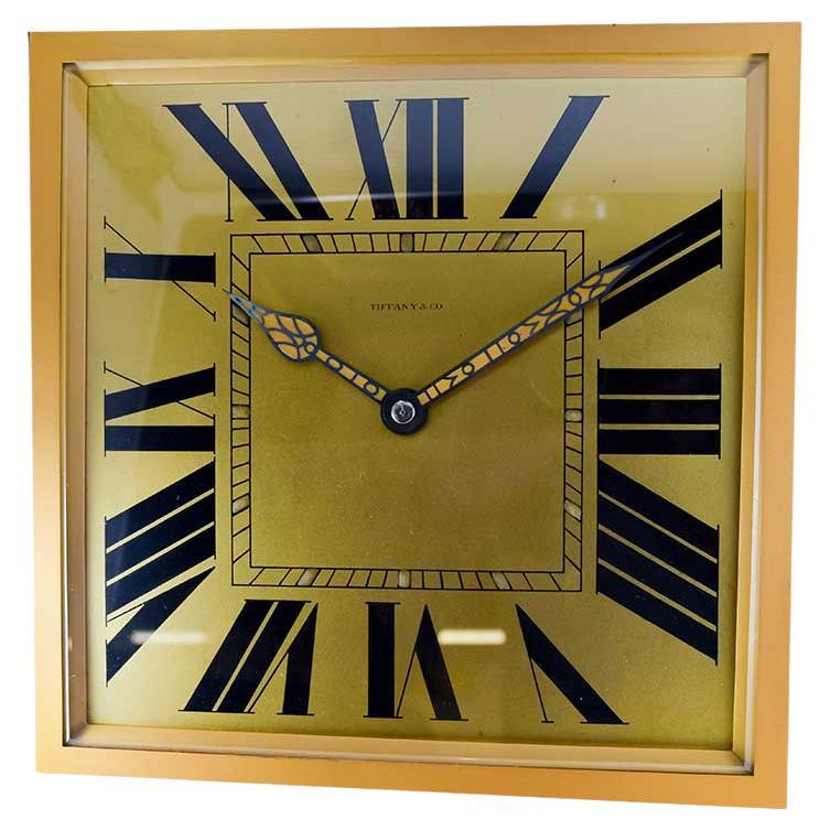 Tiffany and Co. by Charles Hour Brass and Gilt Art Deco Clock, 1920s ...