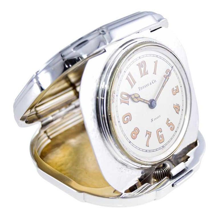 Tiffany and Co. by Concord Sterling Silver Art Deco Hand Hammered 8 Day ...