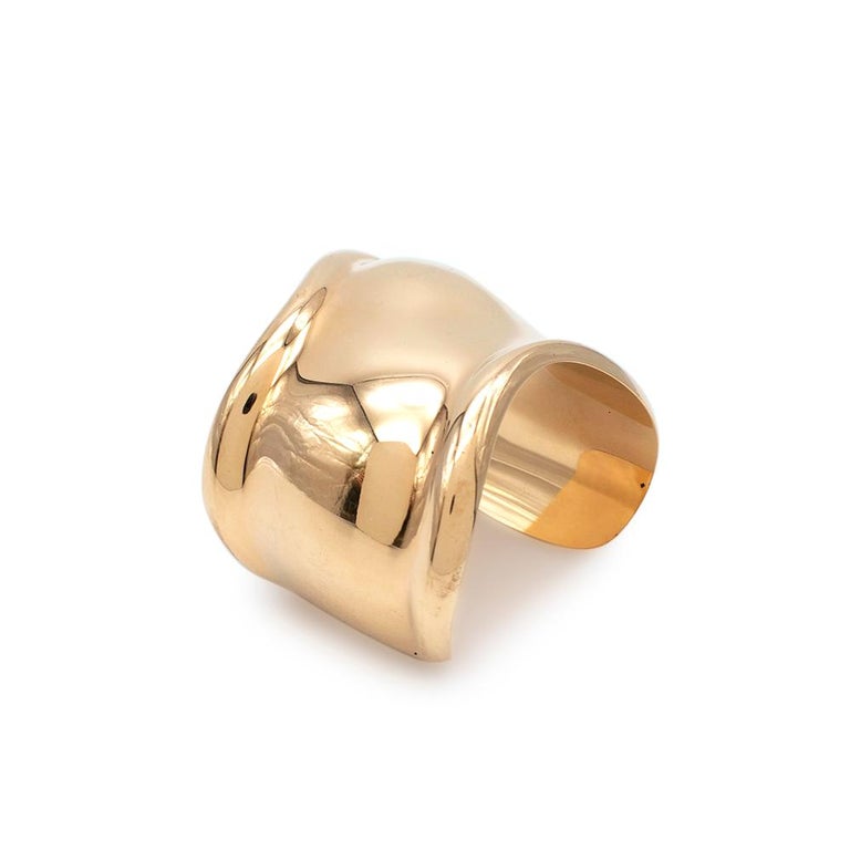 Tiffany and Co by Elsa Peretti 18k Gold Medium Bone Cuff, Size Medium at 1stDibs