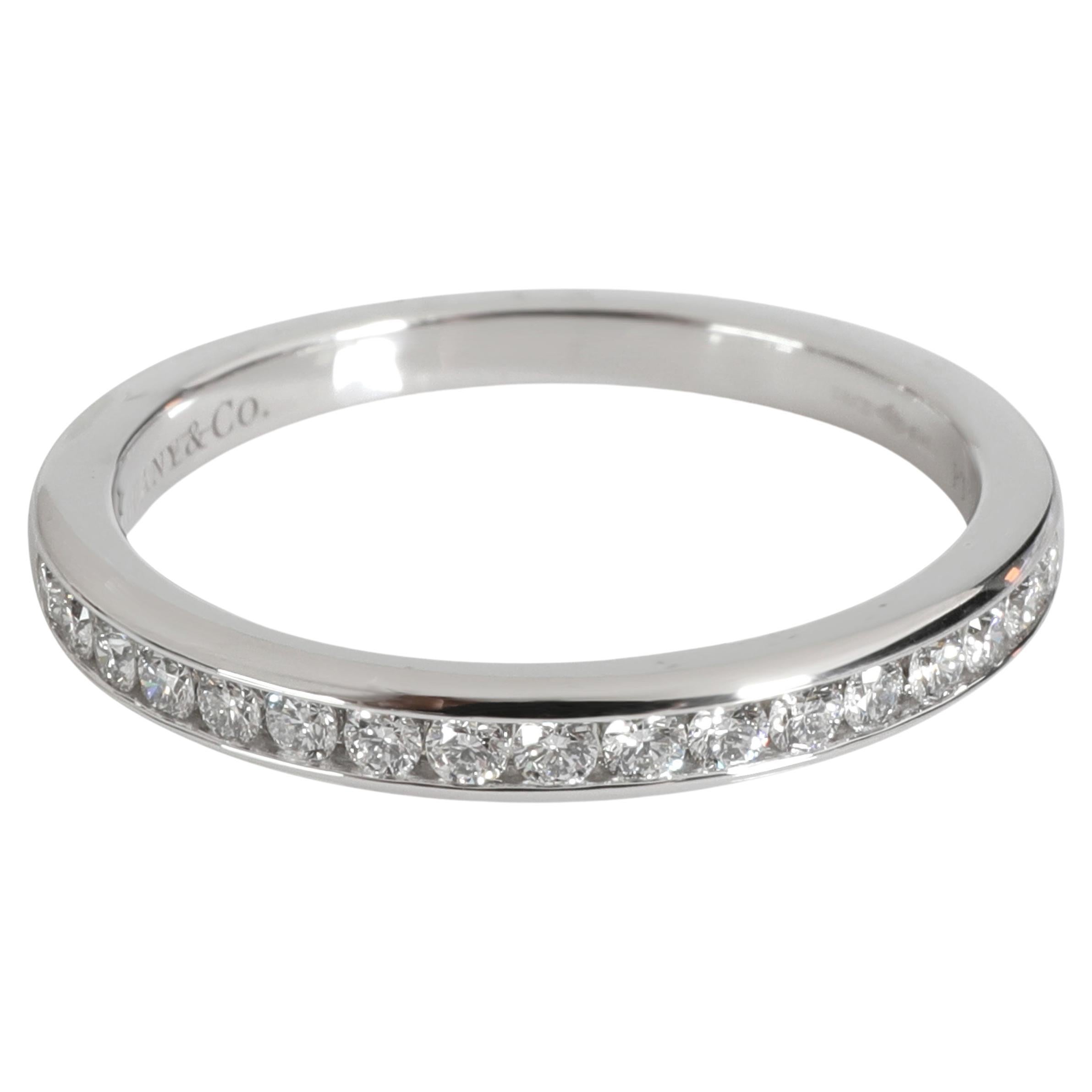 Tiffany and Co. Channel Set Diamond and Sapphire Band in Platinum 0.6 ...
