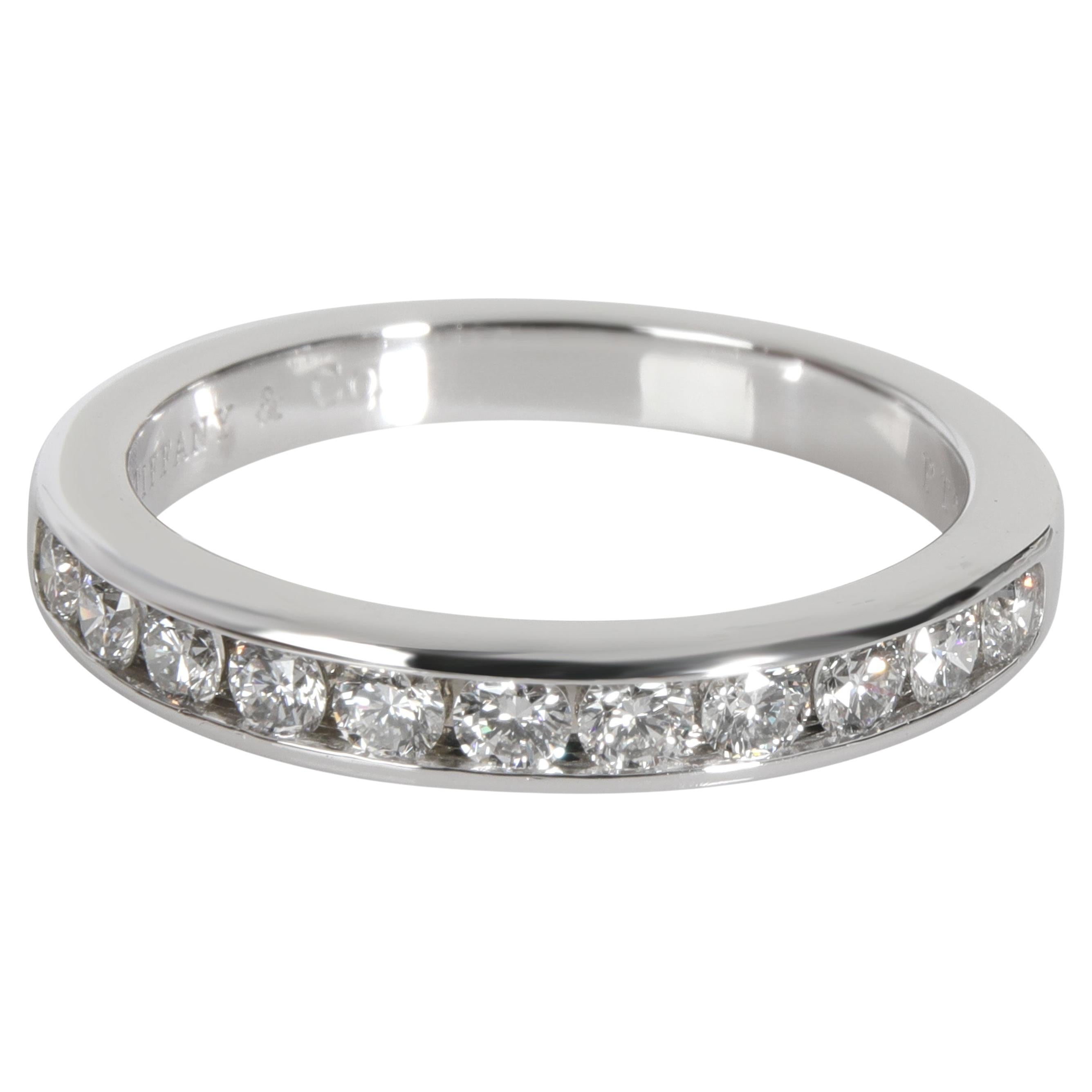 Tiffany and Co. Channel Set Diamond and Sapphire Band in Platinum 0.6 ...