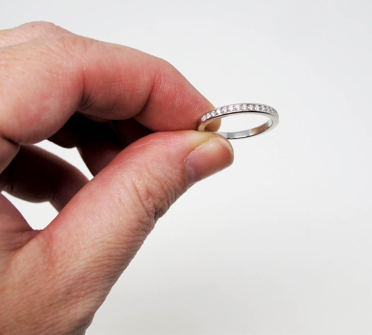 Tiffany and Co. Channel Set Semi Eternity Diamond Wedding Band Ring in ...
