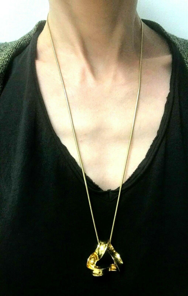 Tiffany and Co. Charles Perry Vintage Yellow Gold Abstract Pendant ...