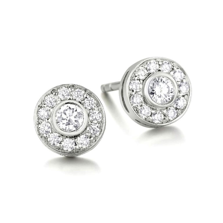 Tiffany and Co. Circlet Diamond Platinum Earrings For Sale at 1stDibs