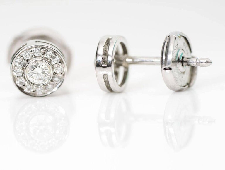 Tiffany and Co. Circlet Diamond Platinum Earrings For Sale at 1stDibs