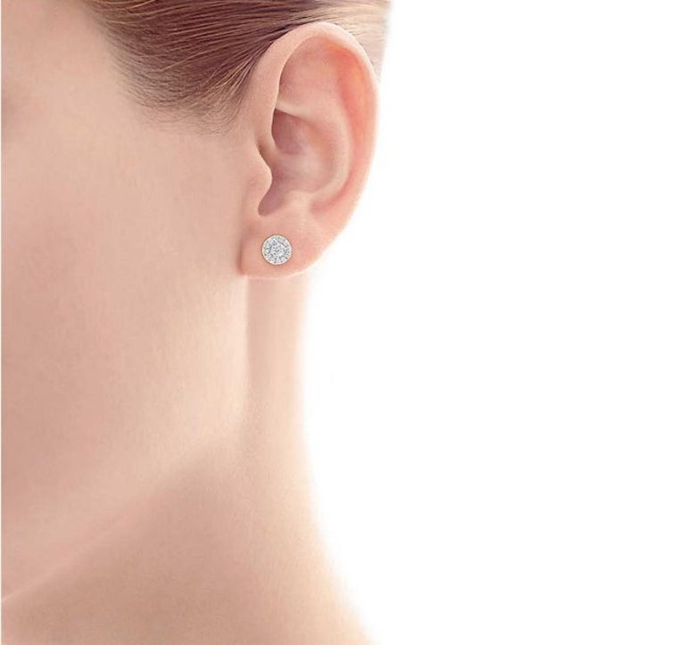 Tiffany and Co. Circlet Diamond Platinum Earrings For Sale at 1stDibs