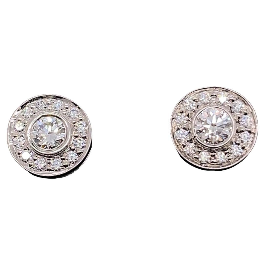 Tiffany and Co. Circlet Diamond Platinum Earrings For Sale at 1stDibs
