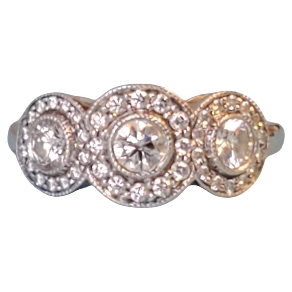 Tiffany and Co. Circlet Ring of Diamonds 3 Stone Halo Platinum .55tcw ...