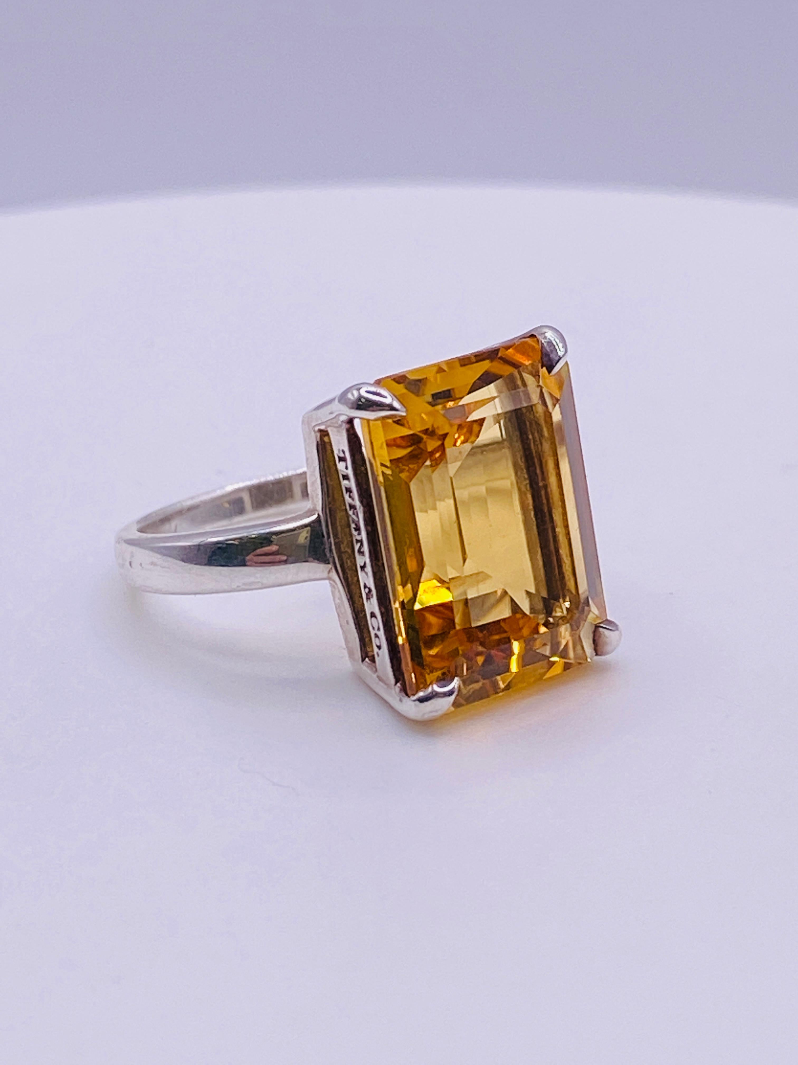 Tiffany and Co Citrine and Sterling Silver Ring at 1stDibs