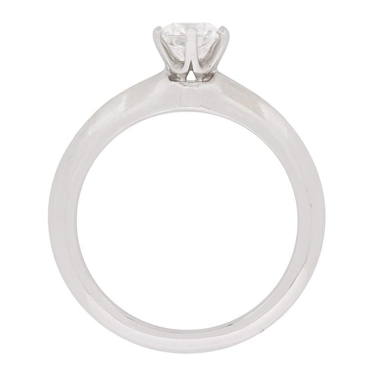 Tiffany and Co. Classic Diamond Solitaire Engagement Ring For Sale at ...