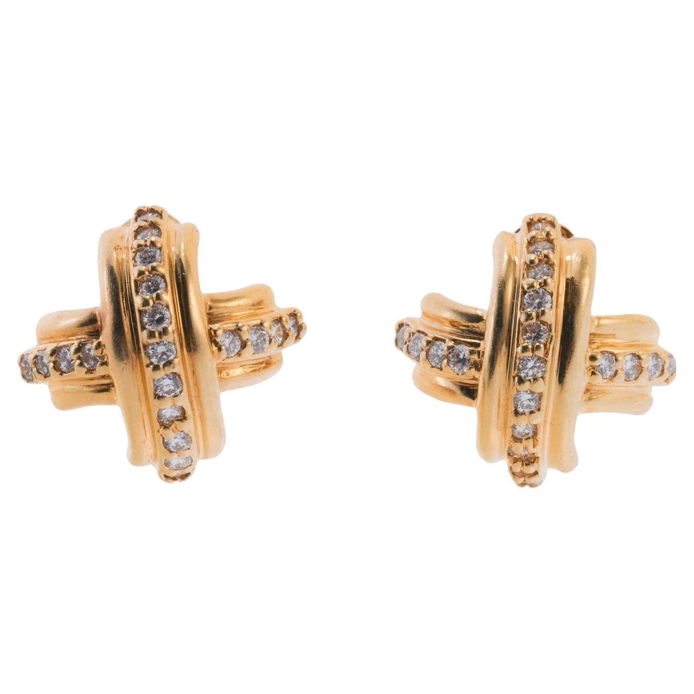 1980s Classic Gold Earrings For Sale at 1stDibs