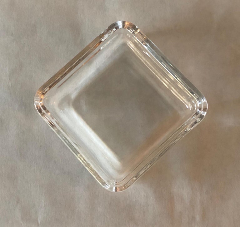 Tiffany and Co. Clear Elongated Geometric Rectangular Glass Container ...