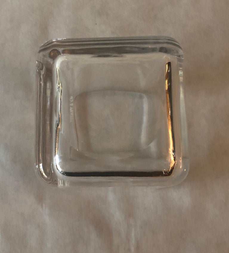 Tiffany and Co. Clear Elongated Geometric Rectangular Glass Container ...