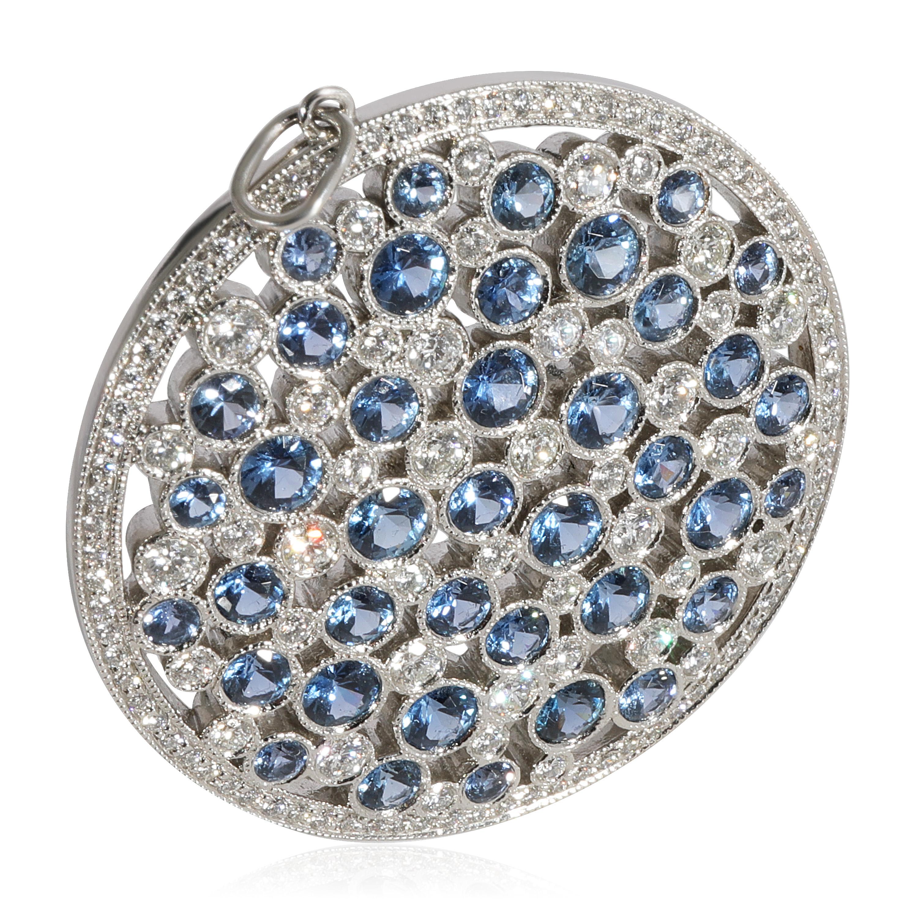 Tiffany and Co. Cobblestone Sapphire Diamond Pendant in Platinum 0.91 ...