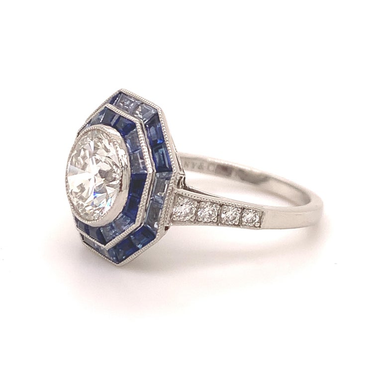 Tiffany and Co. Deco Revival Sapphire Diamond Octagonal Ring at 1stDibs ...
